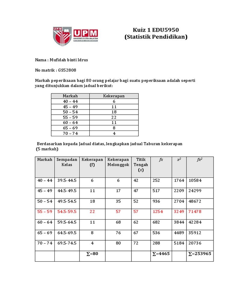 Latihan Sukatan Serakan | PDF