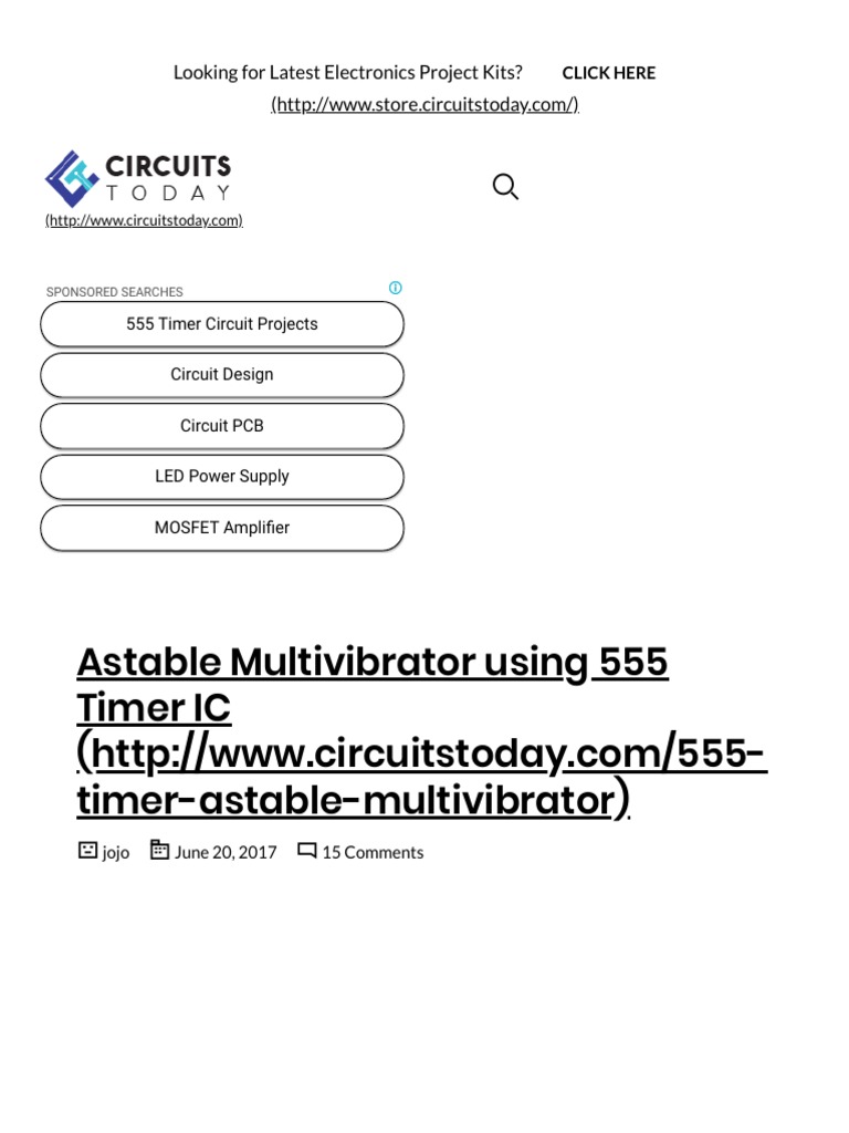 Astable Multivibrator Using 555 Timer | PDF | Operational Amplifier ...