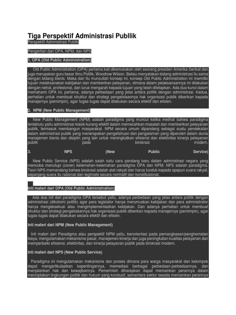 Opa NPM Dan NPS | PDF