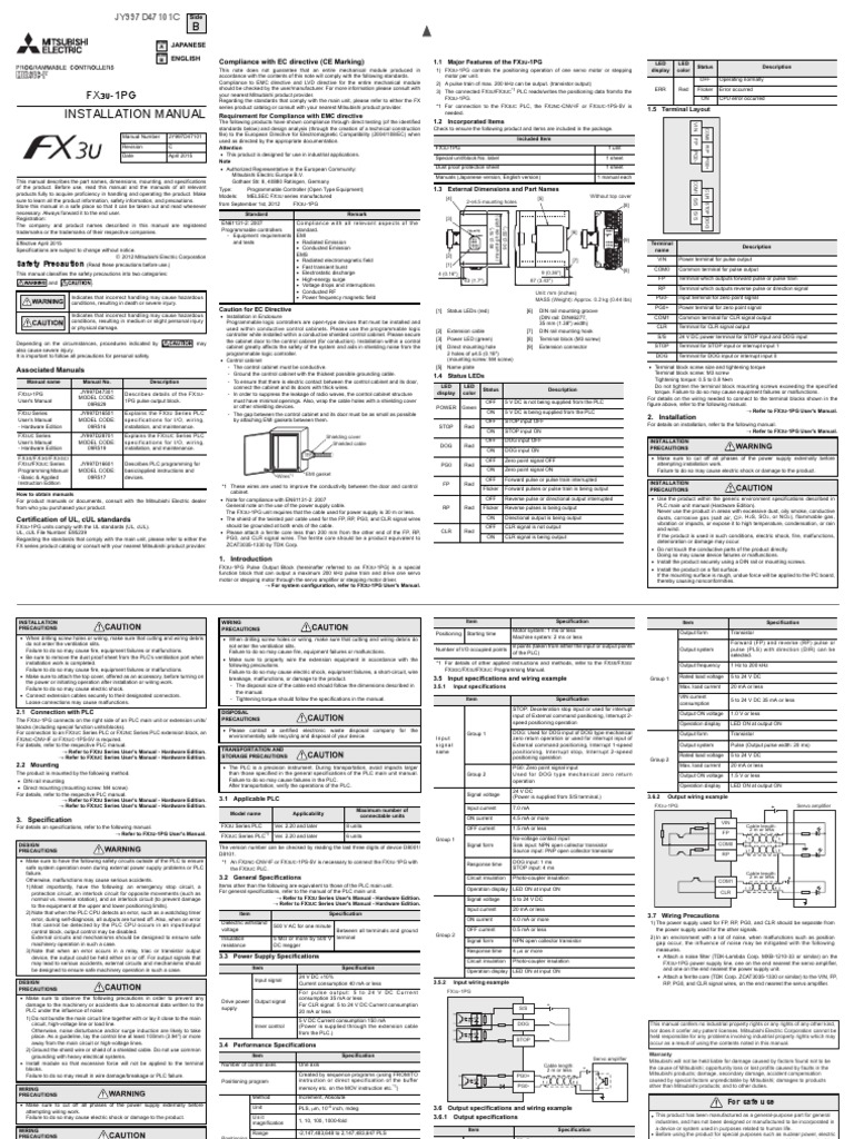 FX 3 U 1 PG | PDF | Programmable Logic Controller | Electrical Connector