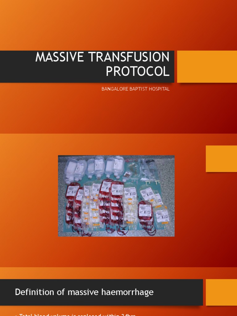 Massive Transfusion Protocol-Bbh | PDF | Bleeding | Blood Transfusion