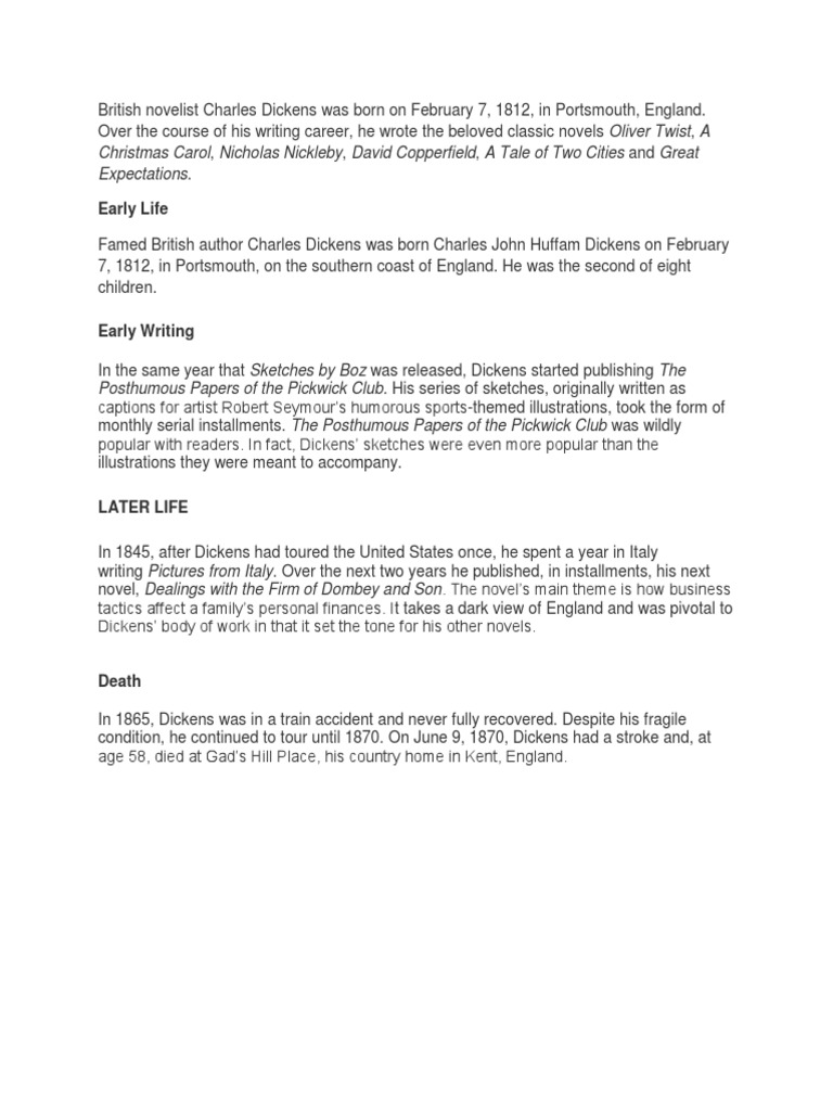 Christmas Carol, Nicholas Nickleby, David Copperfield, A Tale of Two ...