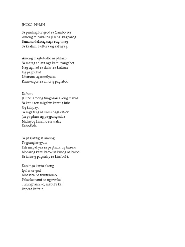 JHCSC Hymn | PDF