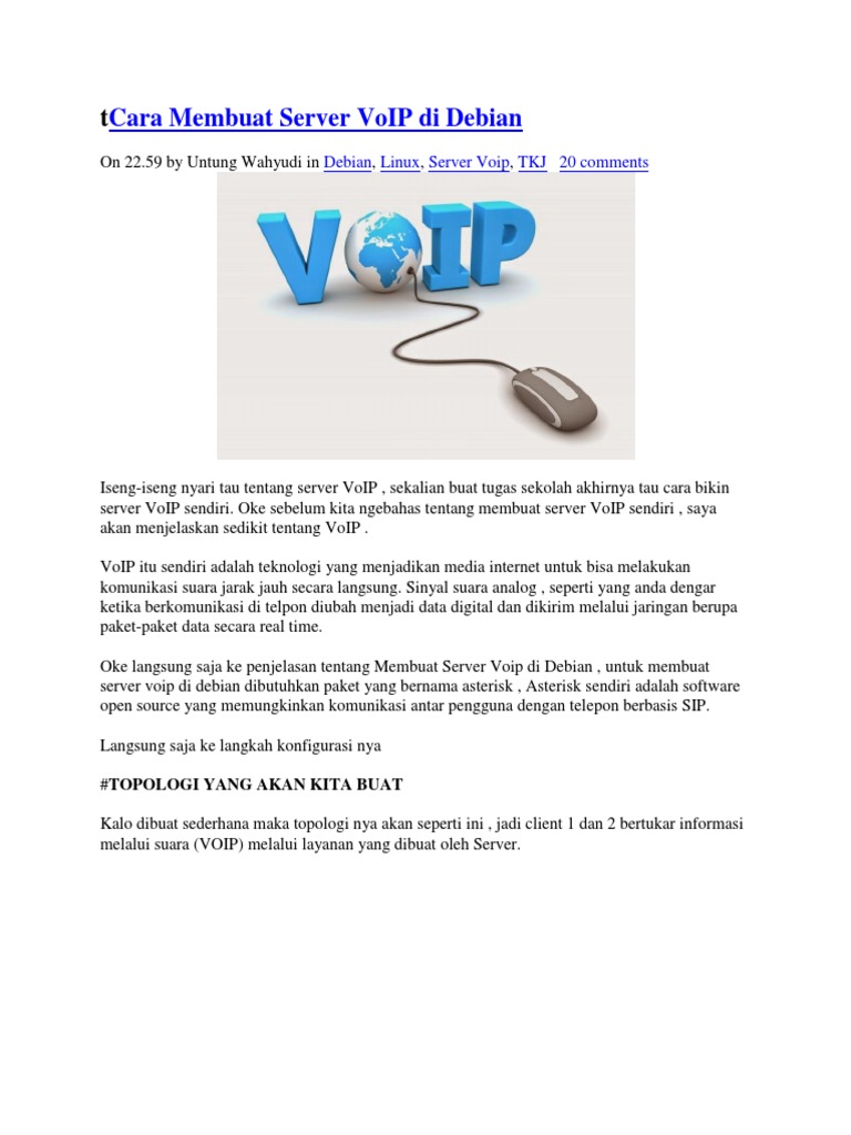 Cara Membuat Server VoIP Di Debian | PDF