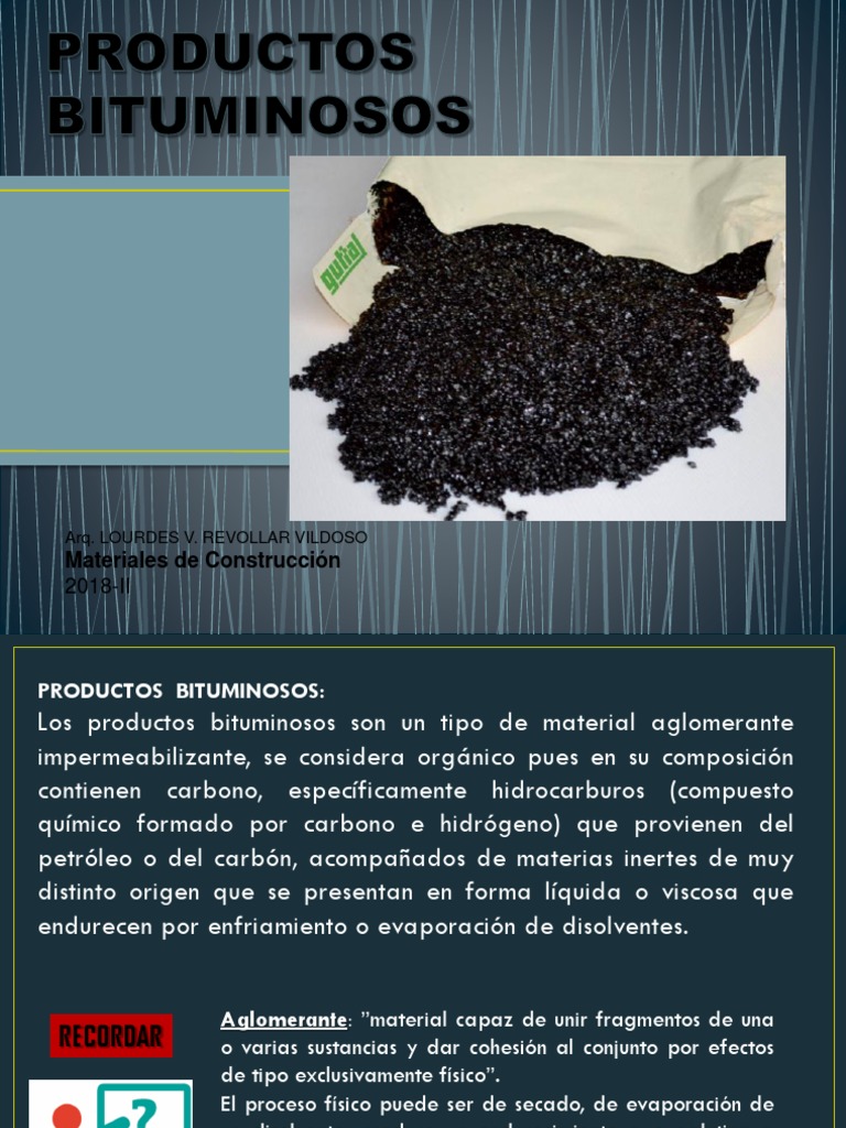 Productos Bituminosos en Construcción | PDF | Asfalto | Petróleo
