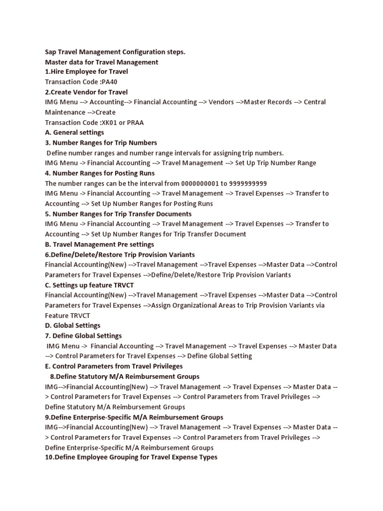 SAP Travel Management Configuration Guide | PDF | Per Diem | Expense