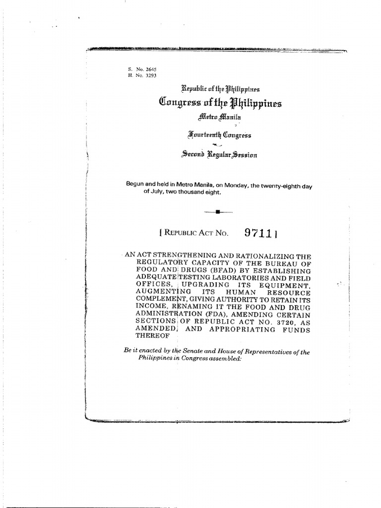 RA 9711 - FDA Act | PDF