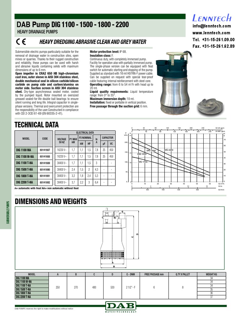 Dab Dig 1100 1500 1800 2200 Eng L | Download Free PDF | Stainless Steel ...
