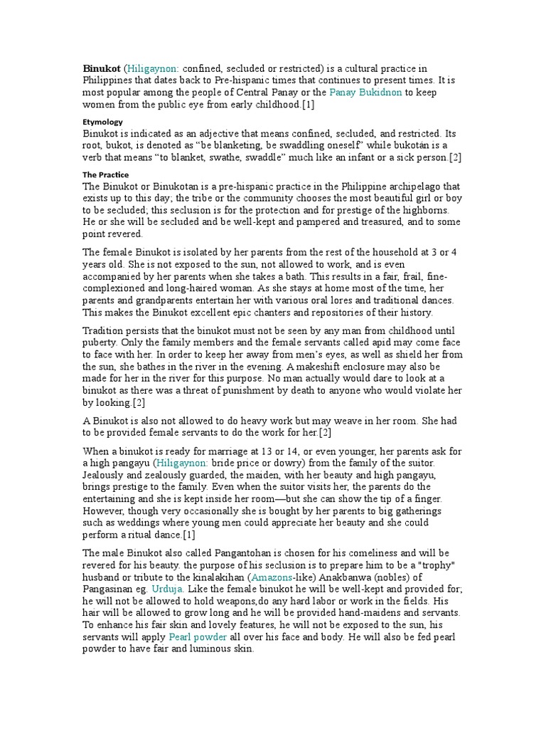 Binukot | PDF | Philippines | Traditions