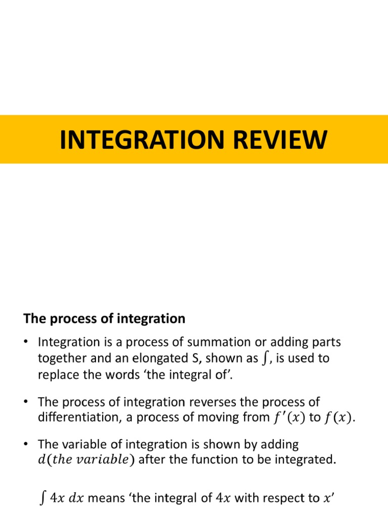 01review Integral | PDF | Integral | Fraction (Mathematics)