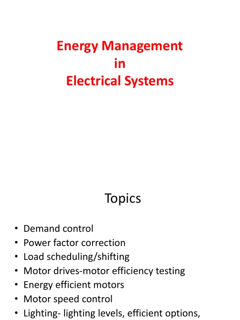 REEM - Lecture On Energy Management in ELE Systems | PDF | Electric ...