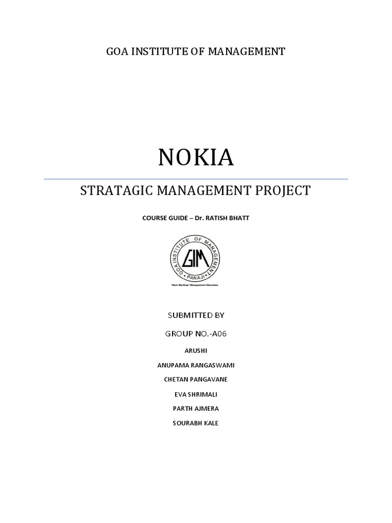 Nokia: Stratagic Management Project | Download Free PDF | Nokia ...