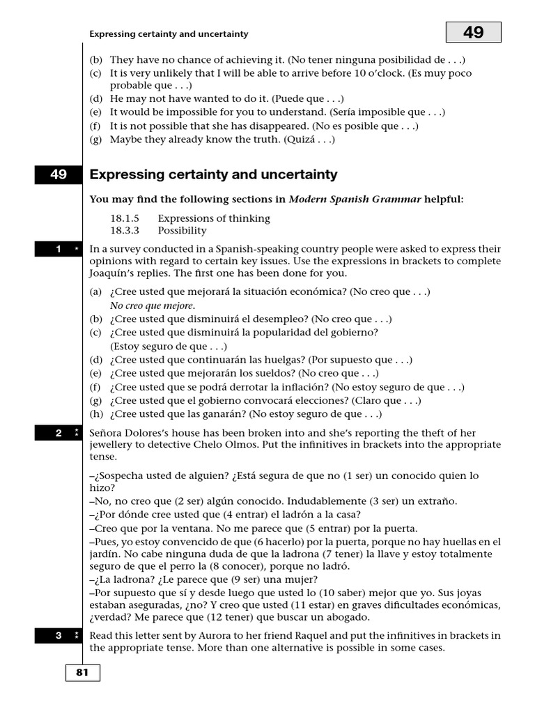Expressing Certainty and Uncertainty | PDF