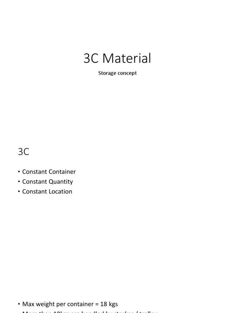 3C Material: Storage Concept | PDF