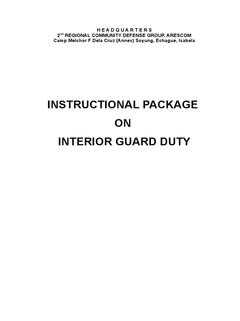 Interior Guard Duty - Final | PDF | Sergeant | Officer (Armed Forces)