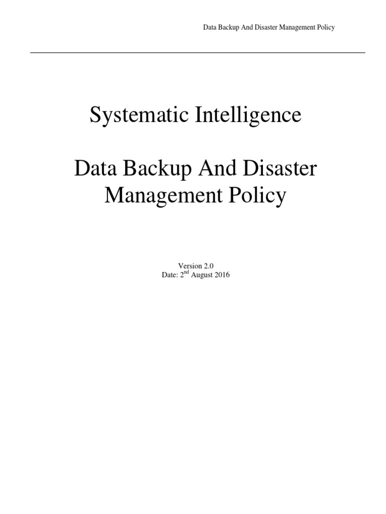 Data Backup Policy-SI | PDF | Backup | Computer File
