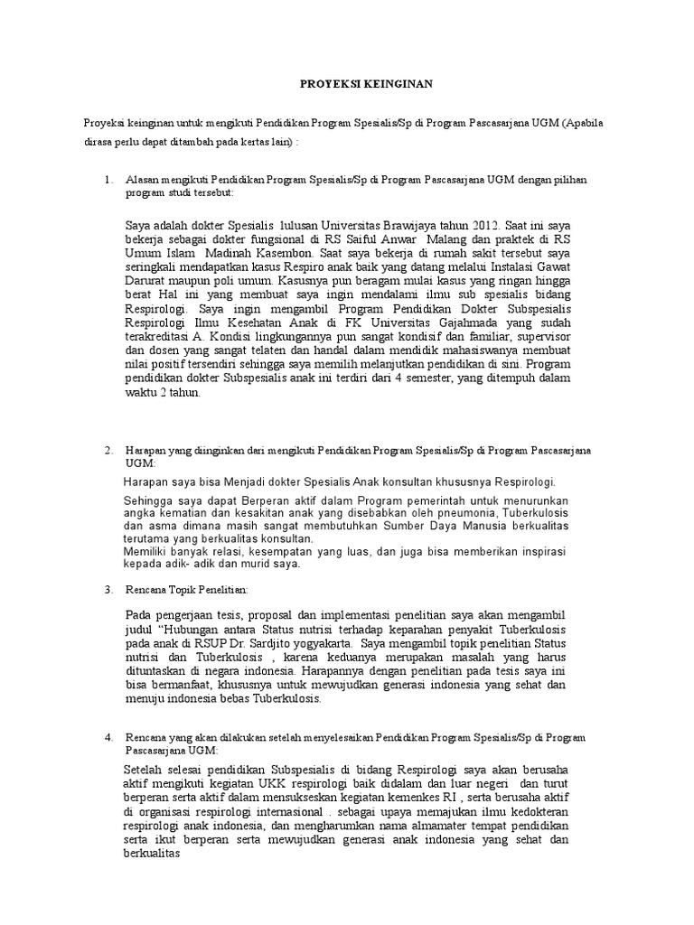 2018 Form Proyeksi Keinginan Spesialis | PDF