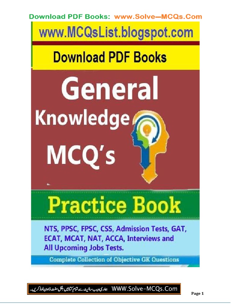 PPSC General Knowledge MCQs Book For Jobs Tests | PDF | Rain | Sediment