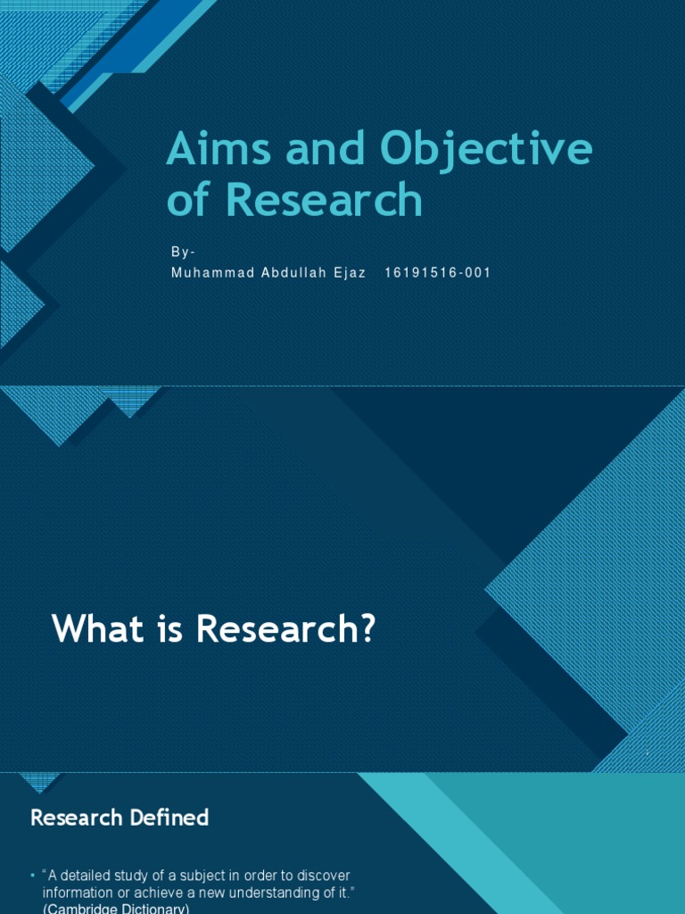 Aims and Objective of Research | PDF | Scientific Method | Methodology