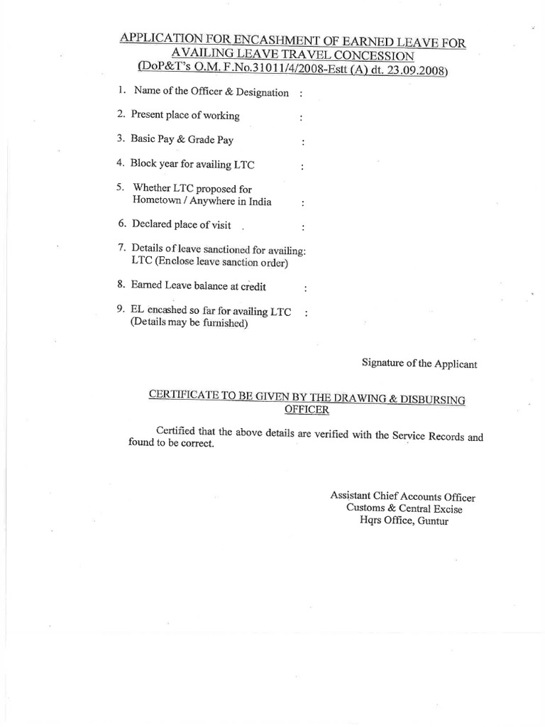 EL Encashment Form PDF | PDF