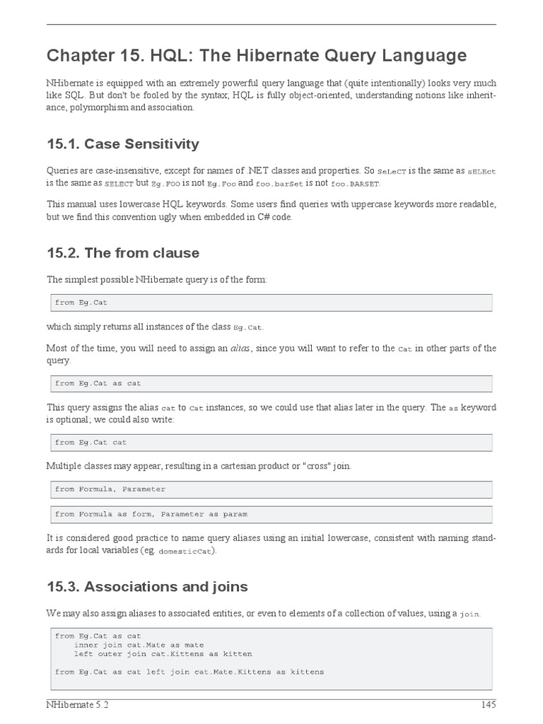 Understanding Hibernate Query Language (HQL) | PDF