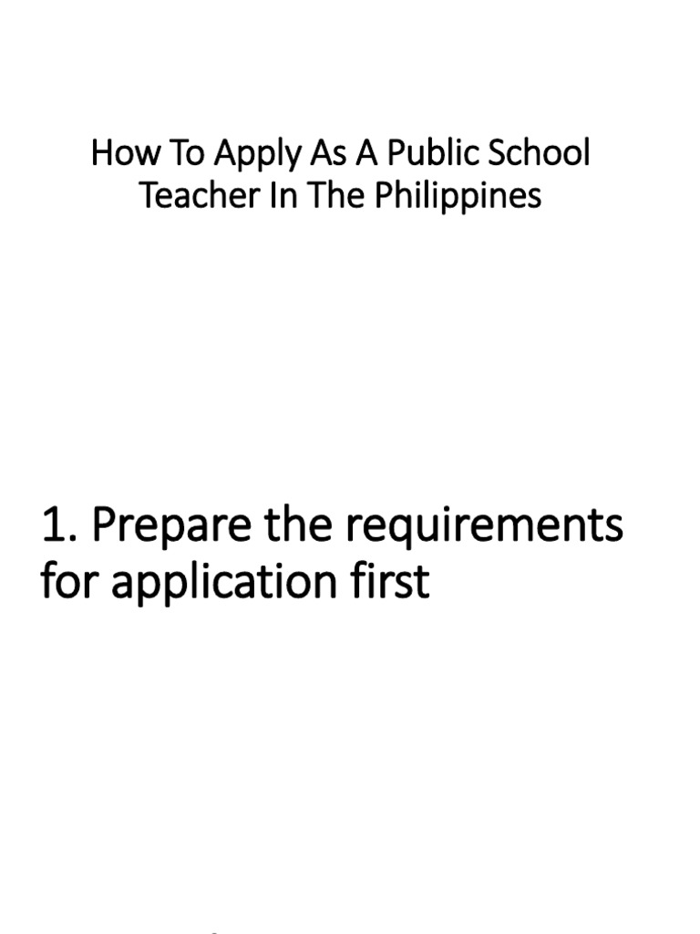 How to Apply as a Teacher in the Philippines | PDF | Vocational ...