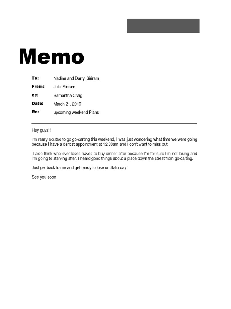 Memo | PDF