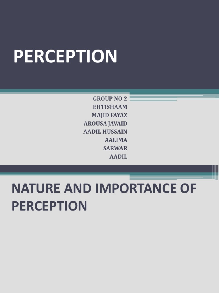 Ob Presenation Perception | PDF | Perception | Neuropsychological ...