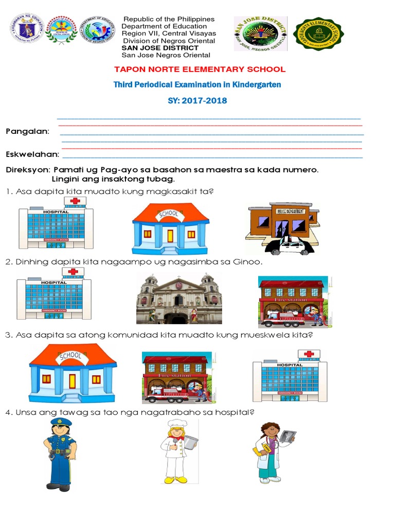 3rd - Quarter - Examination - KINDERGARTEN - Doc Filename - UTF-8''3rd ...