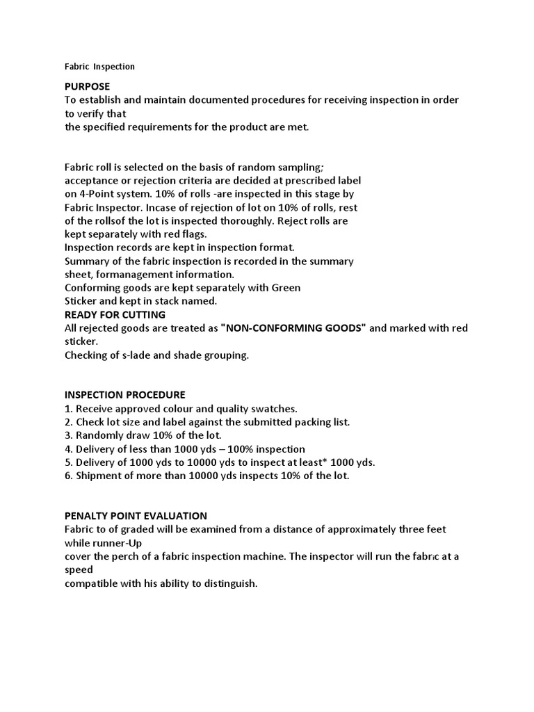 Fabric Inspection | Download Free PDF | Seam (Sewing) | Sewing