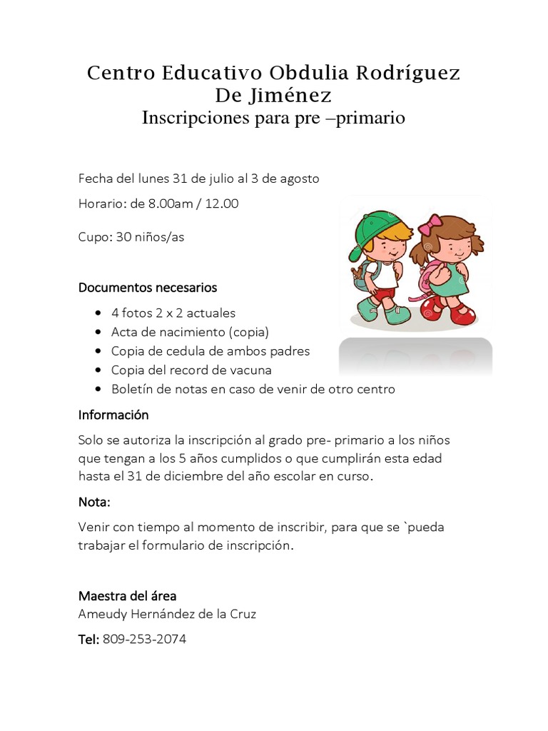 Centro Educativo Obdulia Rodríguez de Jiménez | PDF | Relaciones ...