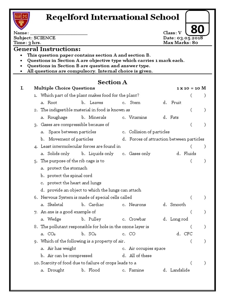 Grade 5 | PDF | Gases | Chemistry