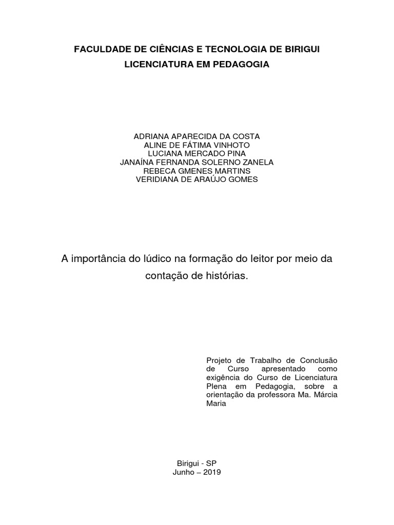 Projeto TCC Pronto Pra Imprimir | PDF | Aprendizado | Pedagogia