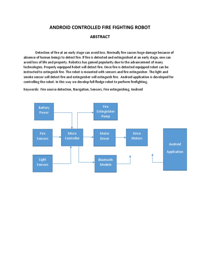 Android Controlled Fire Fighting Robot | PDF