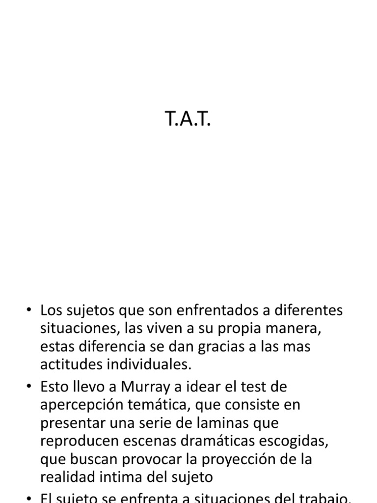 Test de Apercepción Temática (T.A.T.) | PDF | Validez (Estadísticas ...
