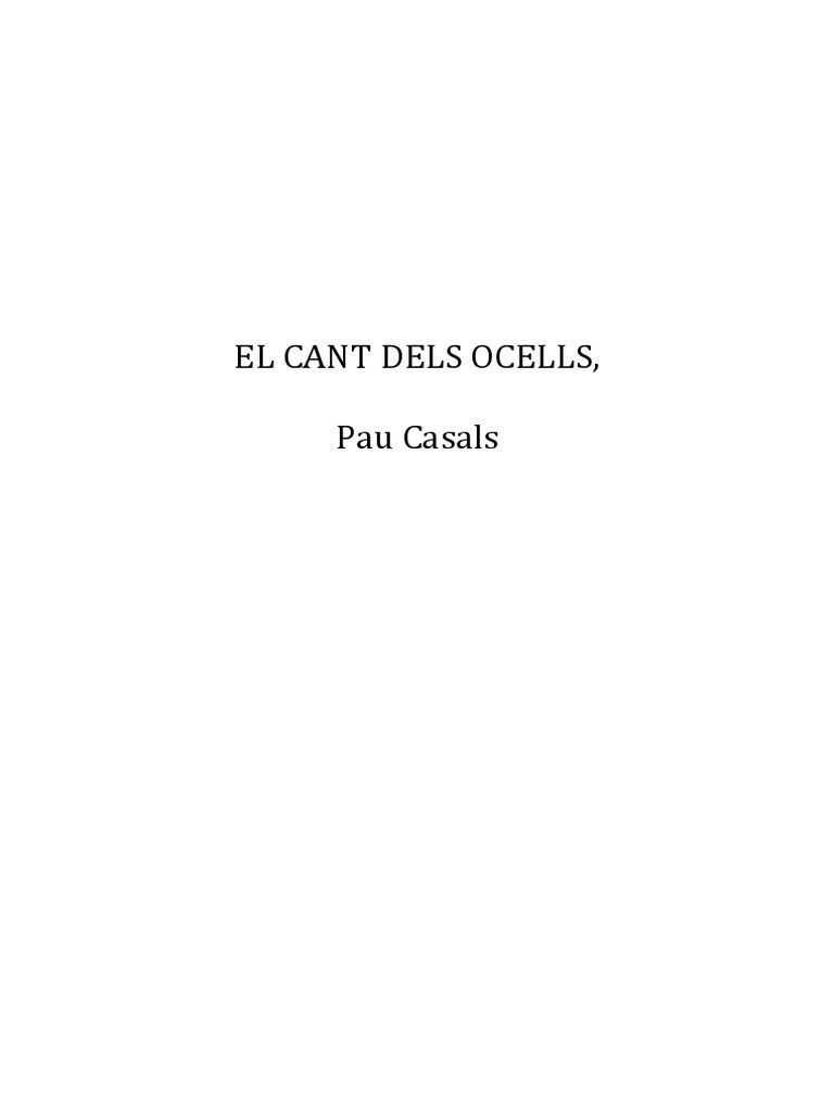 El Canto de Los Pájaros, Pau Casals | PDF