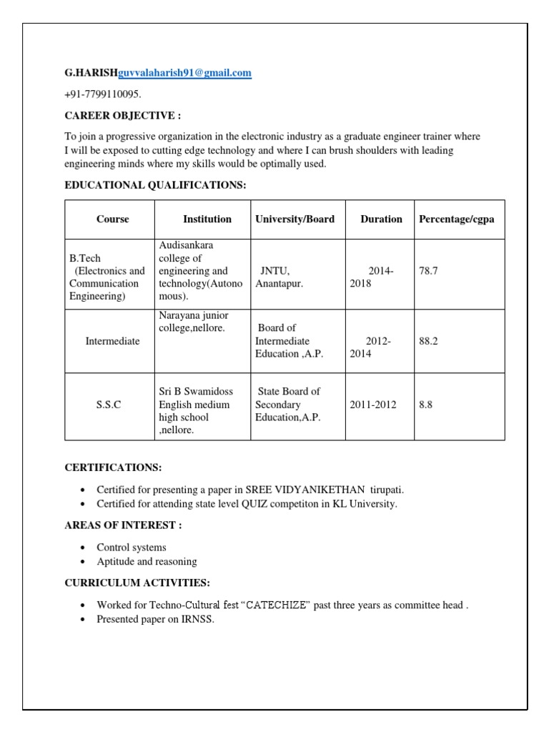 HARISH Resume | PDF