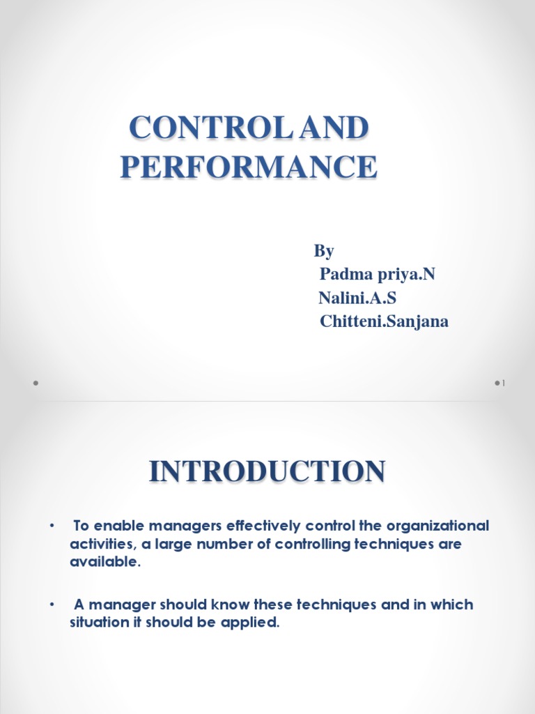 Control and Performance | PDF | Cost Accounting | Iso 9000