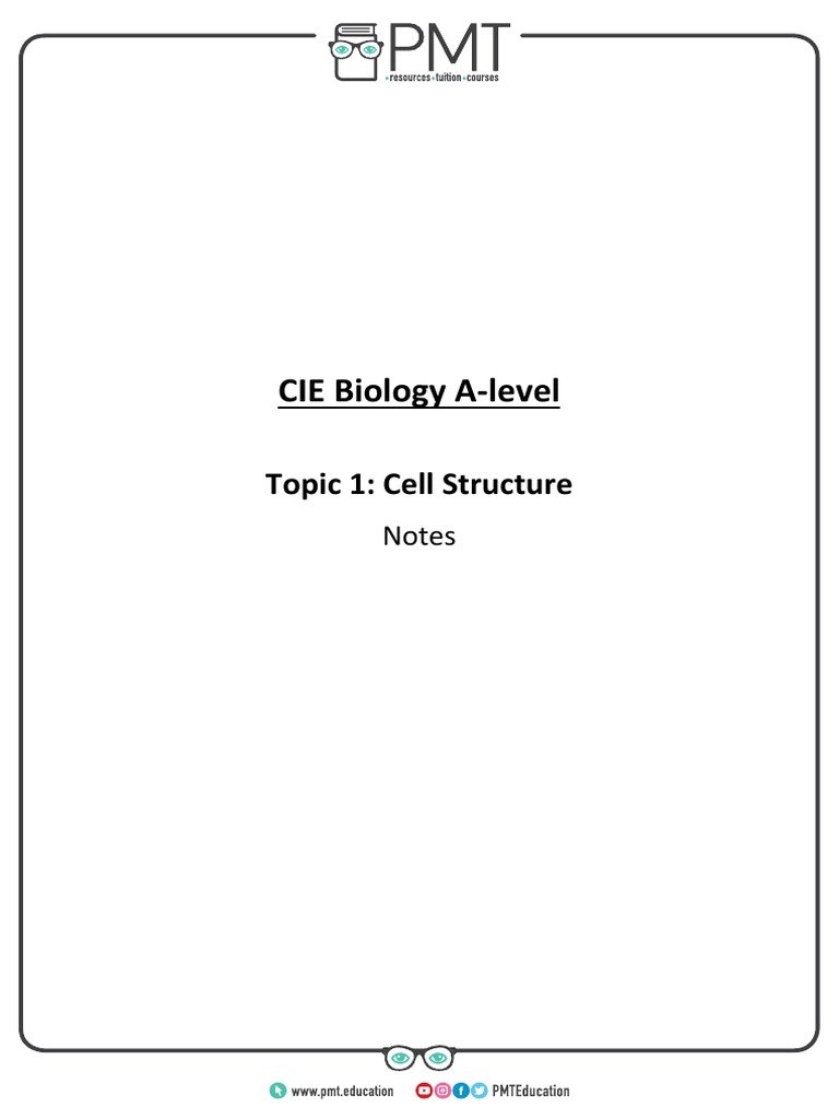 Summary Notes - Topic 1 CIE Biology A-Level | PDF | Endoplasmic ...