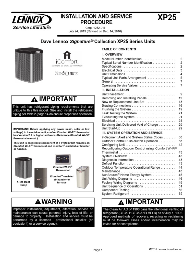 Lennox XP25 Installation and Service | PDF | Pressure Measurement | Valve