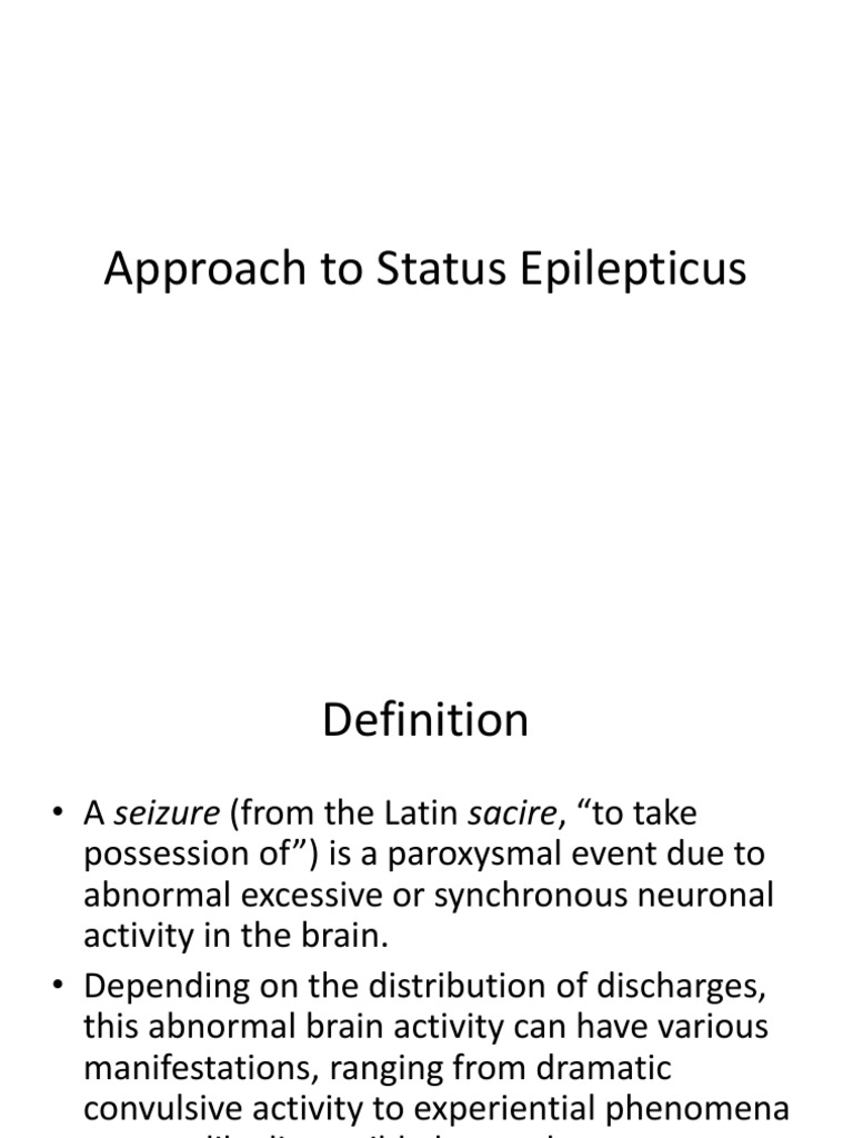 Understanding Status Epilepticus Management | PDF | Epilepsy ...