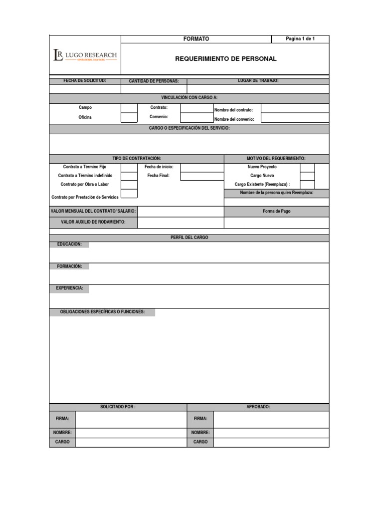 Requerimiento de Personal | PDF