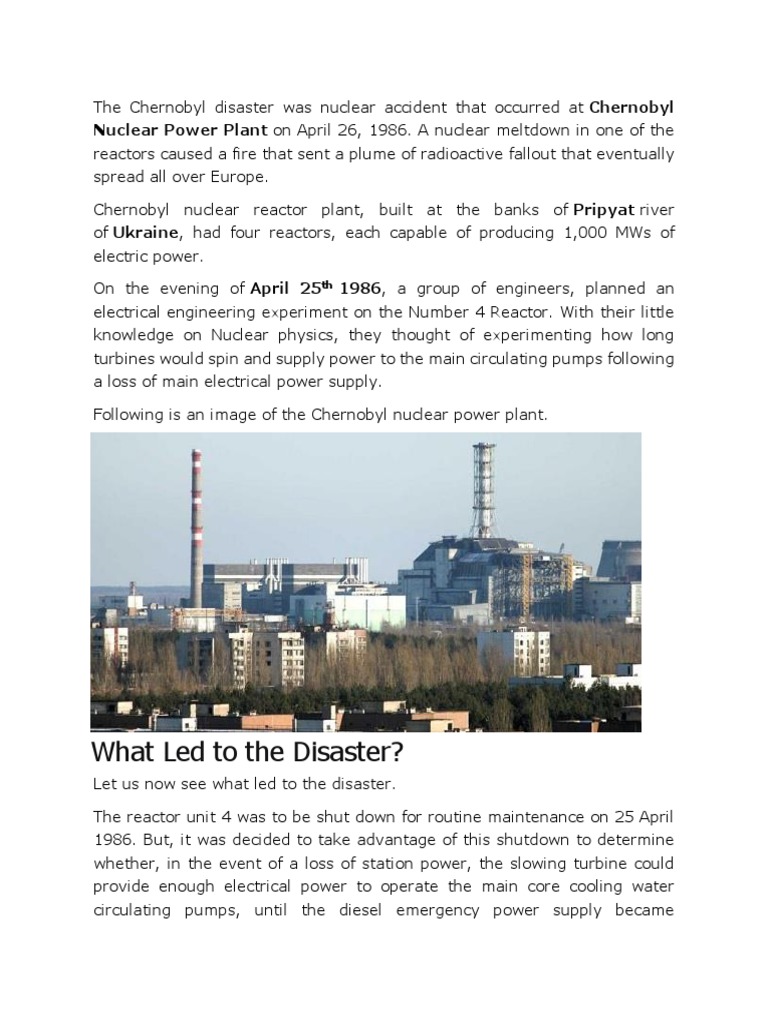 Chernobyl | PDF | Chernobyl Disaster | Nuclear Reactor