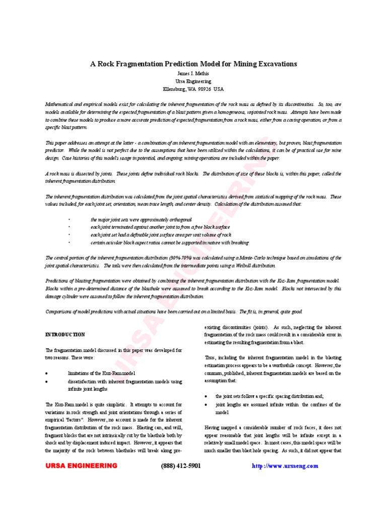 Fragmentation Prediction Model PDF | PDF | Area | Probability Distribution