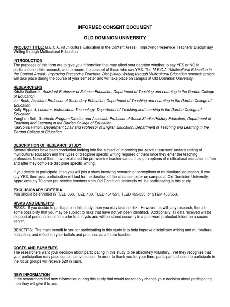 Meca-Consent Form Template | PDF | Consent | Teachers