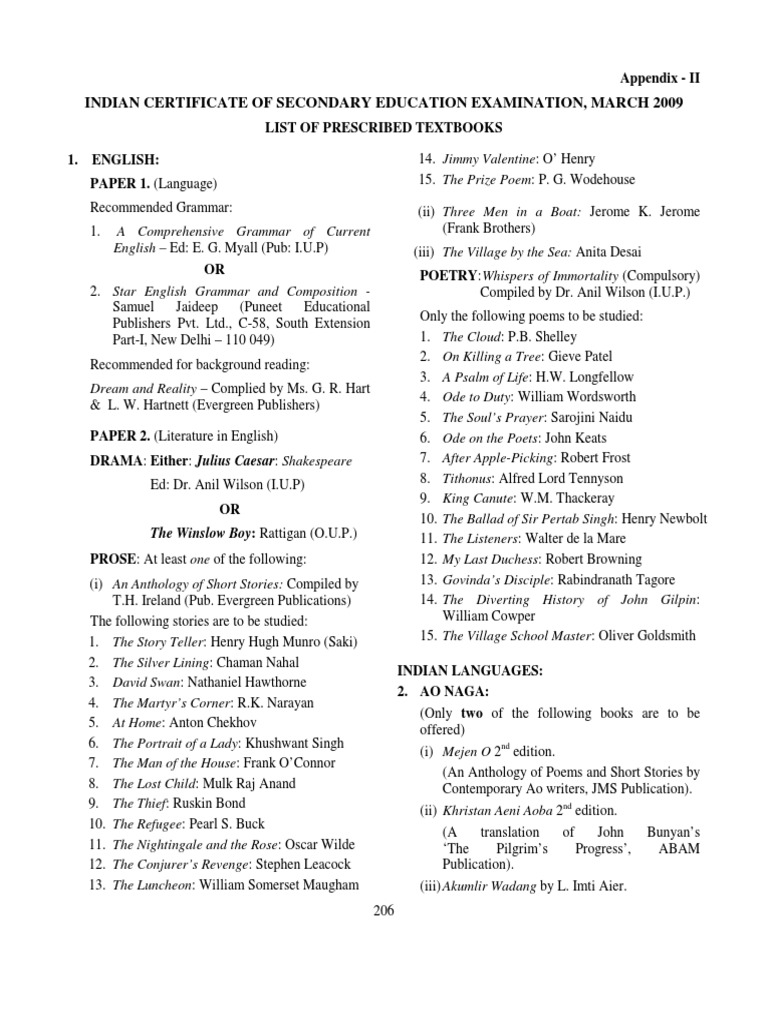 ICSE Apendix II - Prescribed Books List | PDF | Sikhism