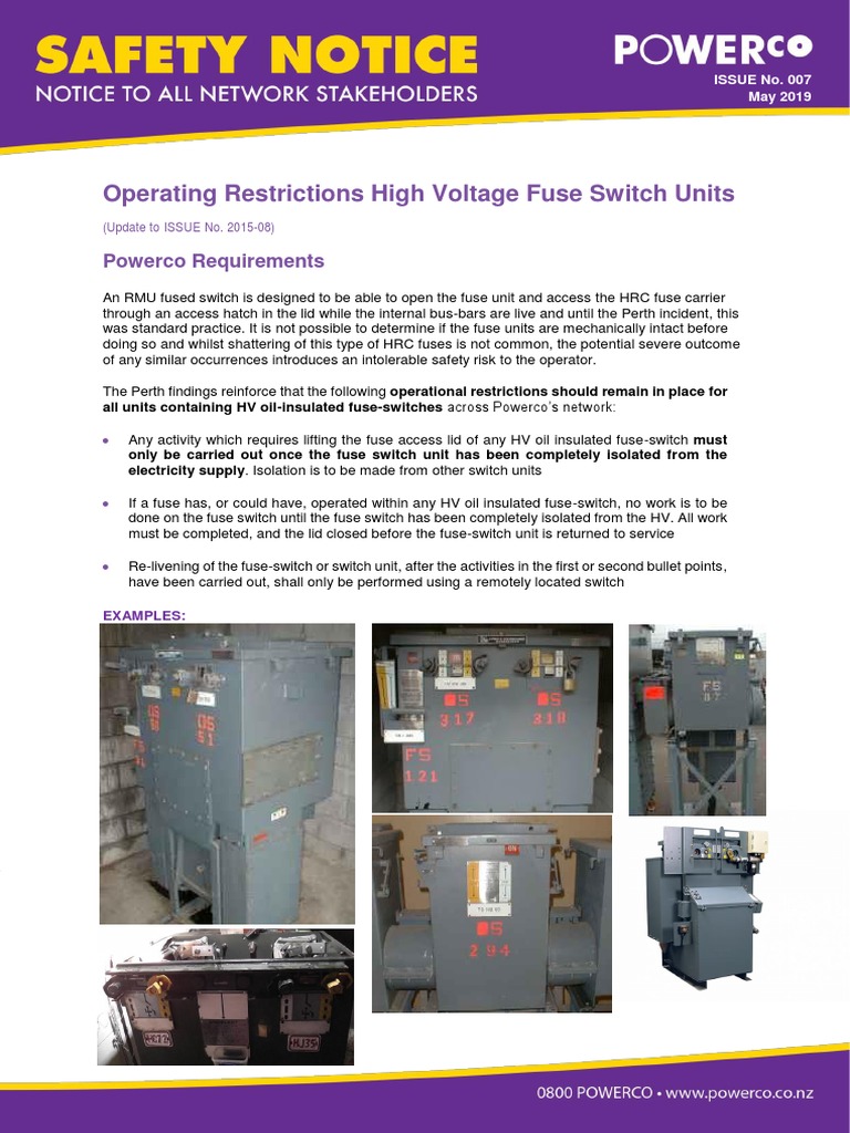 2019-07 RMU Fuse Access Ban - Updated With Perth Findings | PDF | Fuse ...