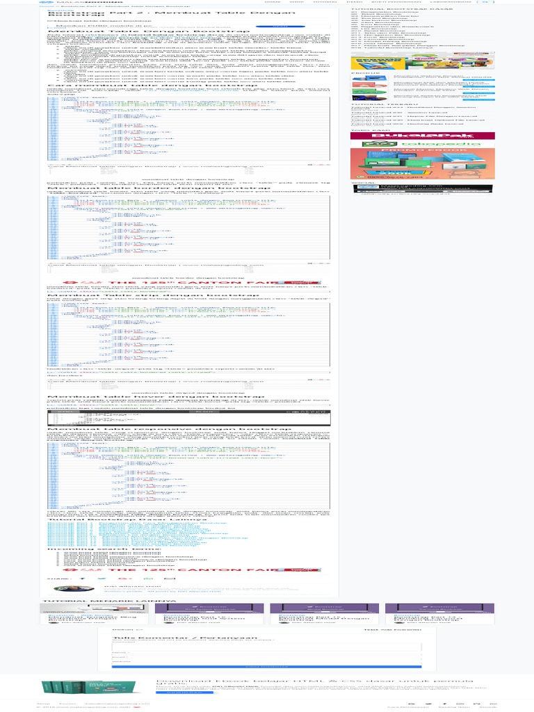 Bootstrap Part 2 - Membuat Table Dengan Bootstrap | PDF Bootstrap Part 2 - Membuat Table Dengan Bootstrap | PDF