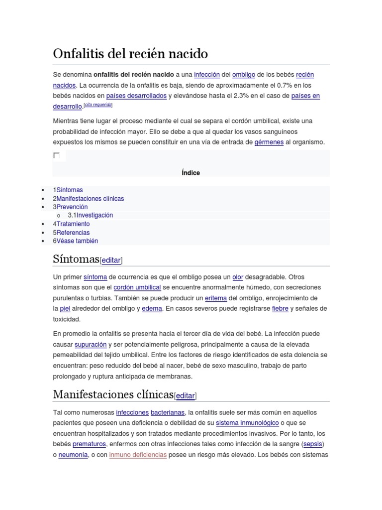 Onfalitis Del Recién Nacido | PDF | Especialidades Medicas | Medicina ...