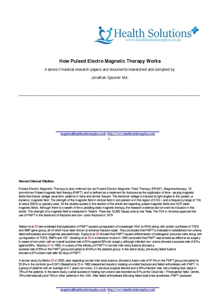 How Pemf Therapy Works | PDF | Depolarization | Chemical Synapse